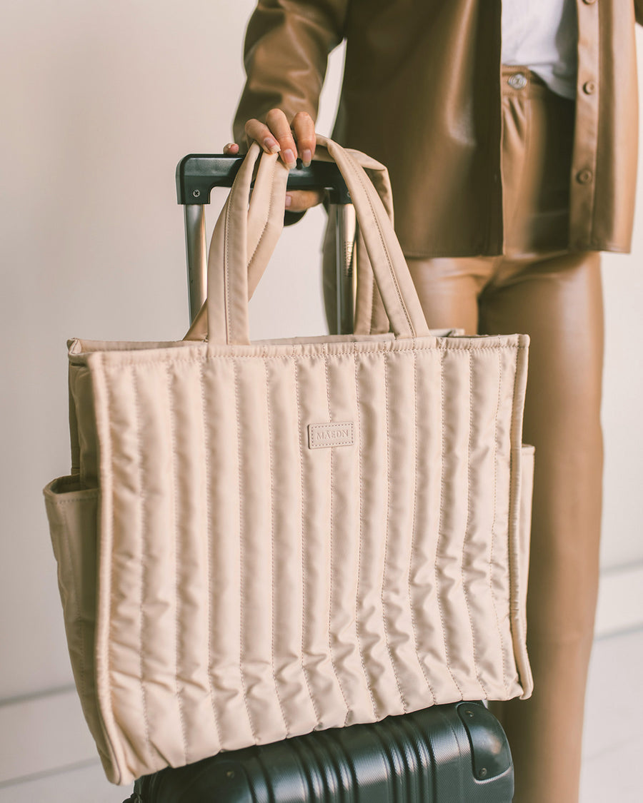 Oat Quilted Tote | Maednbags