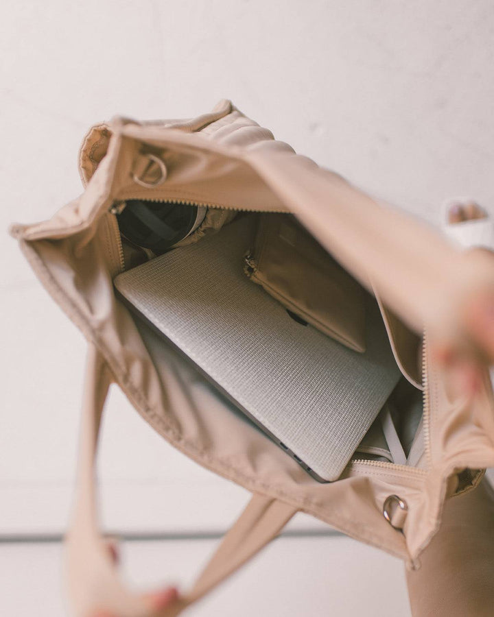 Oat Quilted Tote | Maednbags